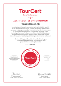 Wir sind TourCert zertifiziert | Vögele Reisen